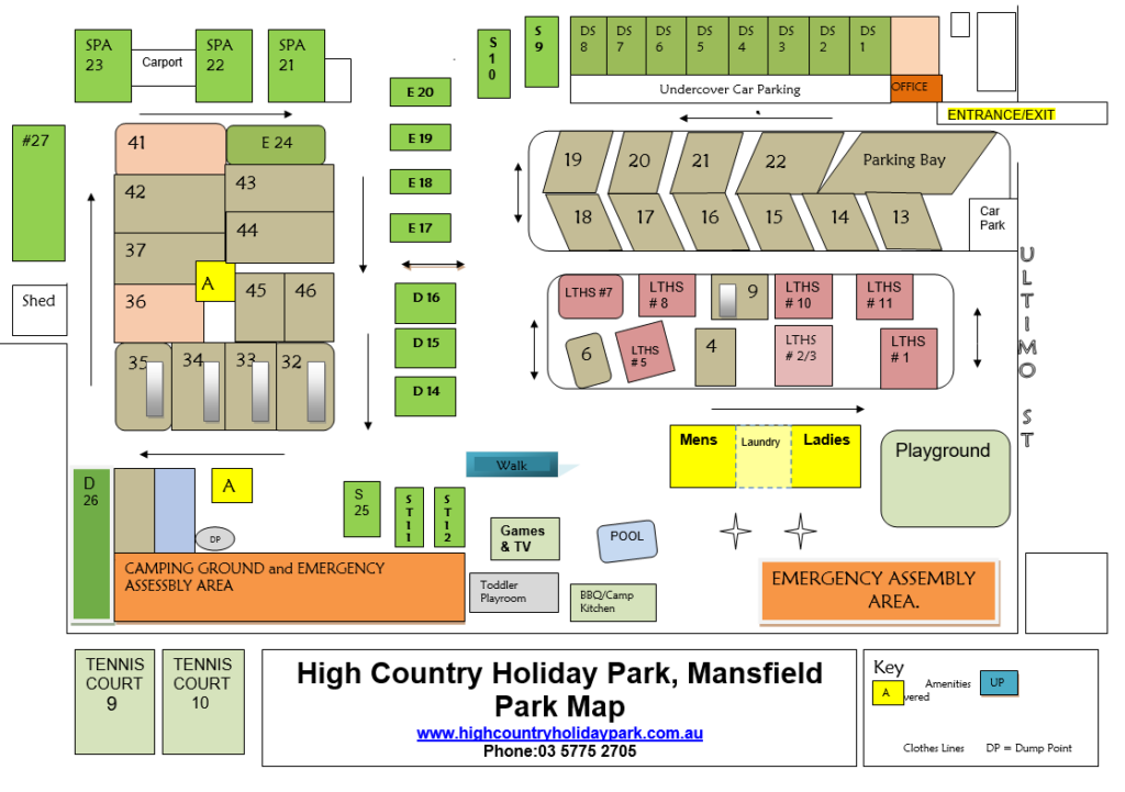 Park Map – High Country Holiday Park